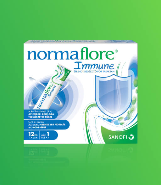 Normaflore Immune étrend-kiegészítő por epres ízben